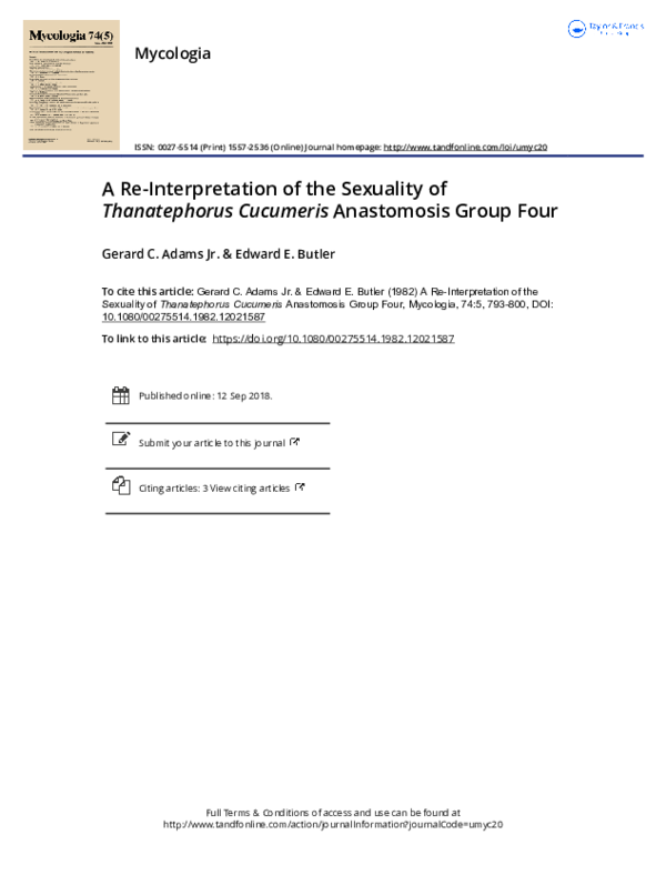 (PDF) A Re-Interpretation of the Sexuality of Thanatephorus cucumeris ...