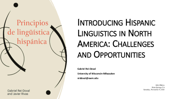 (PDF) Introducing Hispanic Linguistics in North America Challenges and ...