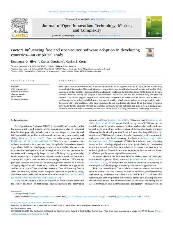 (PDF) Factors influencing free and open-source software adoption in developing countries—an ...