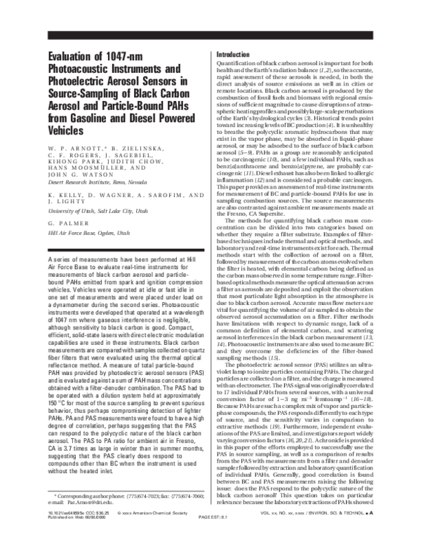(PDF) Evaluation of 1047-nm Photoacoustic Instruments and Photoelectric Aerosol Sensors in ...