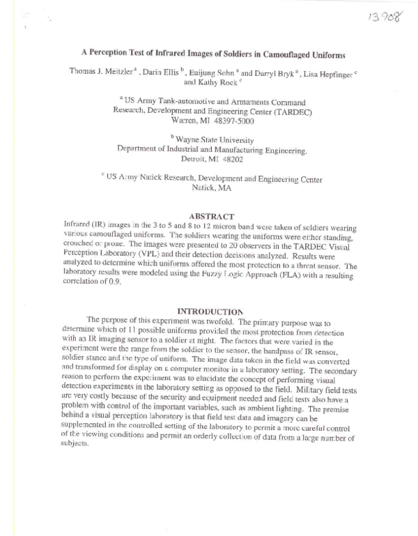 (PDF) Perception test of infrared images of soldiers in camouflaged ...