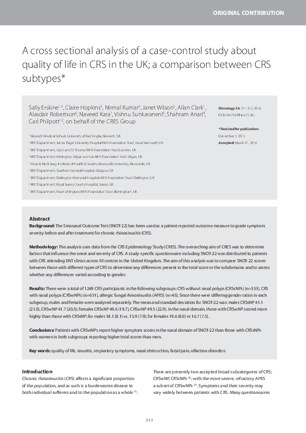 (PDF) A cross sectional analysis of a case-control study about quality ...