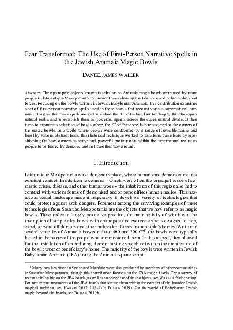 (PDF) Fear Transformed: The Use of First-Person Narrative Spells in the ...