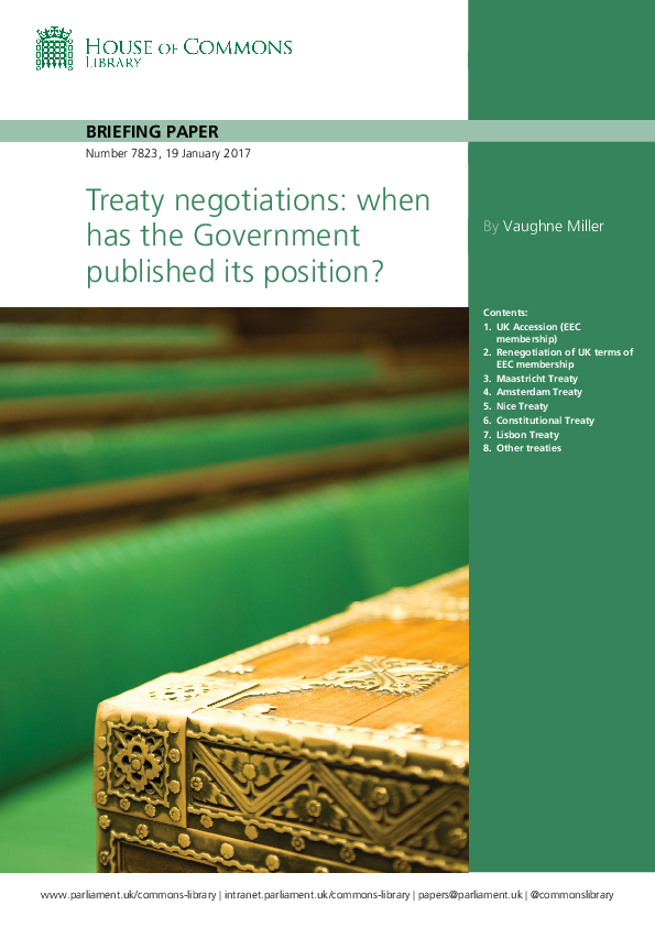 (PDF) Treaty negotiations: when has the Government published its ...