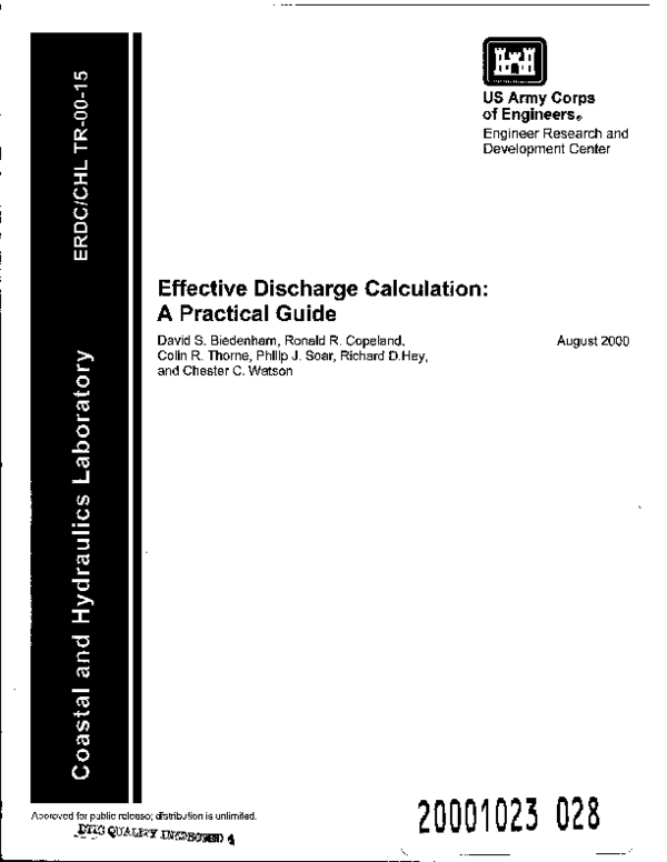 (PDF) Effective discharge calculation: a practical guide