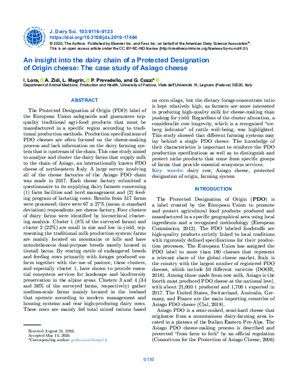 (PDF) An insight into the dairy chain of a Protected Designation of ...
