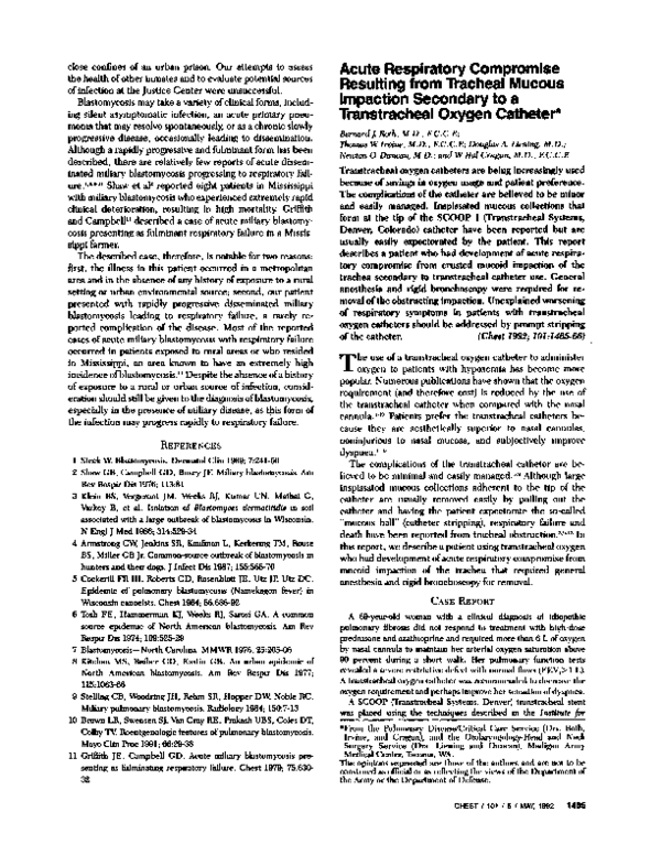 (PDF) Acute respiratory compromise resulting from tracheal mucous ...