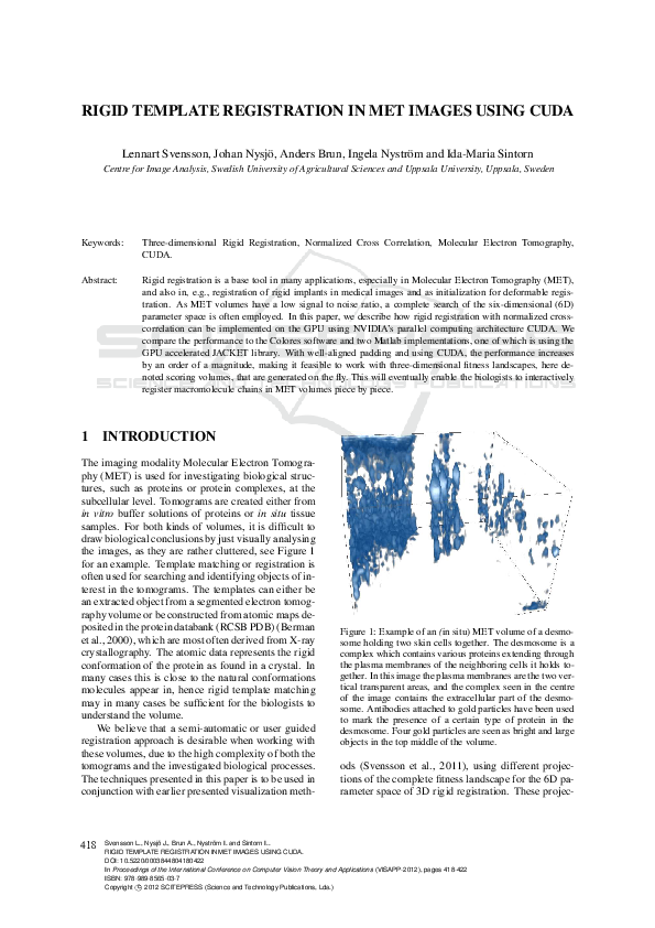(PDF) Rigid template registration in met images using cuda | Ida-Maria Sintorn - Academia.edu