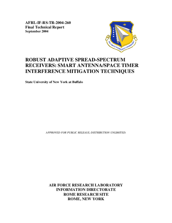 (PDF) Robust Adaptive Spread-Spectrum Receivers: SMART Antenna/Space Timer Interference ...