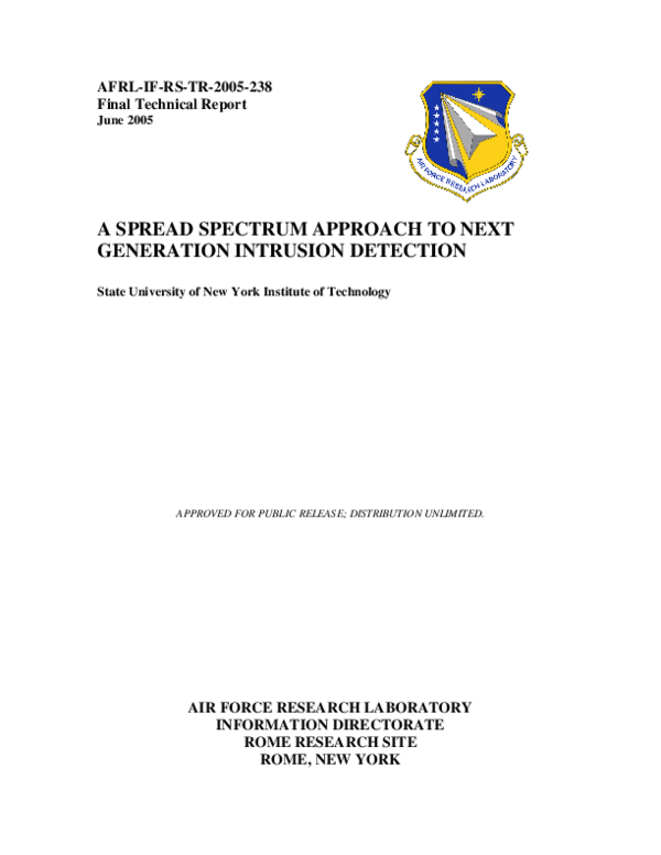 Pdf A Spread Spectrum Approach To Next Generation Intrusion Detection