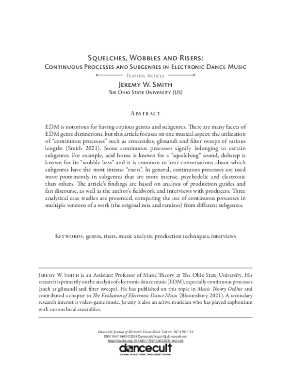 (PDF) Squelches, Wobbles and Risers: Continuous Processes and Subgenres ...