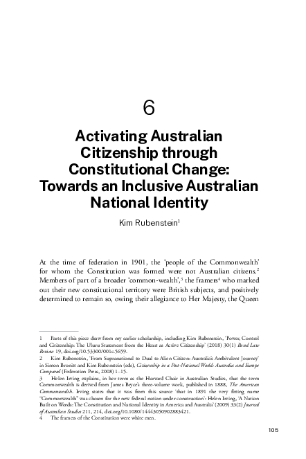 (PDF) Activating Australian Citizenship through Constitutional Change ...