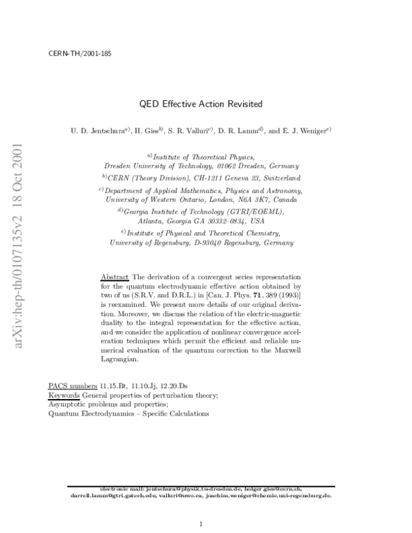 (PDF) QED effective action revisited