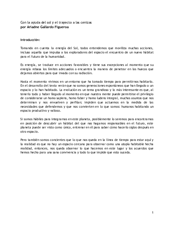 (PDF) Con la ayuda del sol y el trayecto a las cenizas