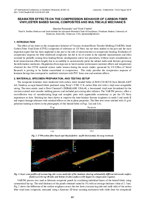 (PDF) Seawater effects on the compression behavior of carbon fiber vinylester based naval ...