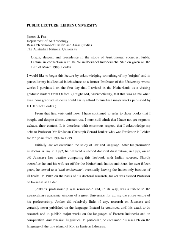 (PDF) Origin, descent and precedence in the study of Austronesian ...