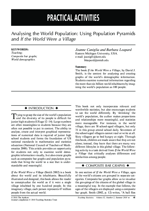 (PDF) Analysing the World Population: Using Population Pyramids and If ...