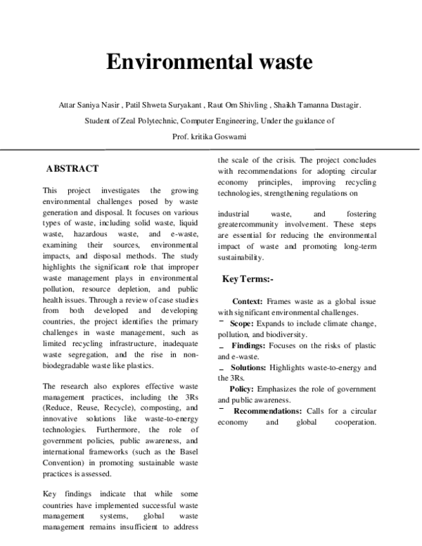 (PDF) Environmental waste