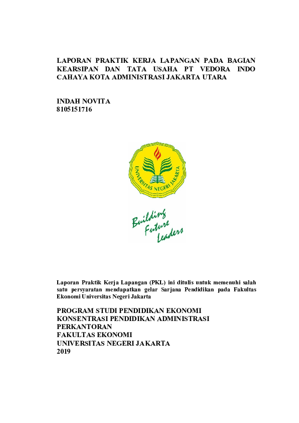 (PDF) Laporan Praktik Kerja Lapangan Pada Bagian Kearsipan Dan Tata Usaha PT Vedora Indo Cahaya ...