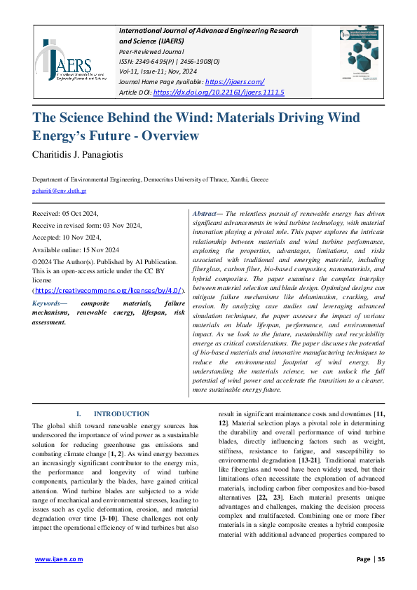(PDF) The Science Behind the Wind: Materials Driving Wind Energy’s ...