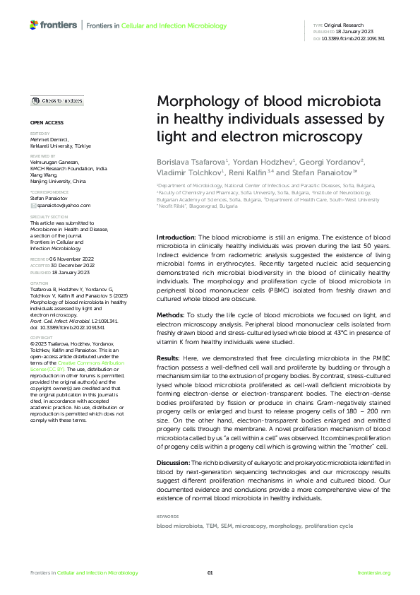 (PDF) Morphology of blood microbiota in healthy individuals assessed by ...