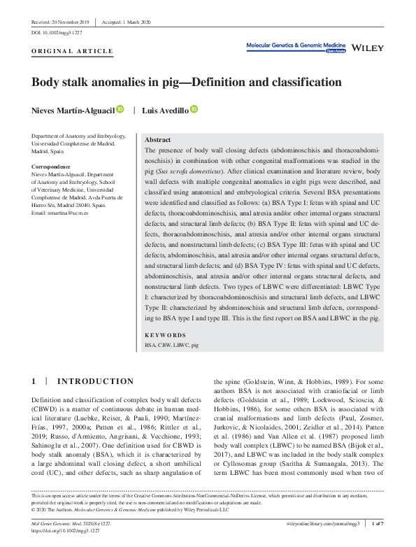 (PDF) Body stalk anomalies in pig-Definition and classification