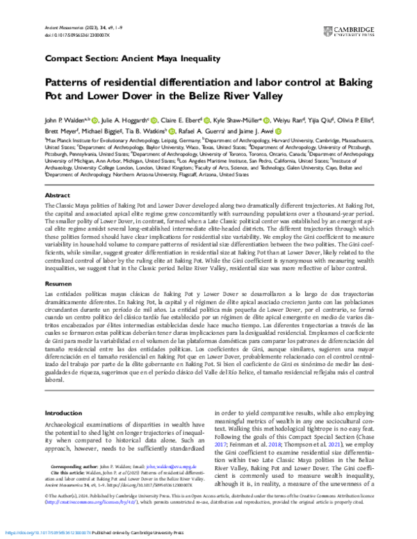 (PDF) Patterns of residential differentiation and labor control at ...