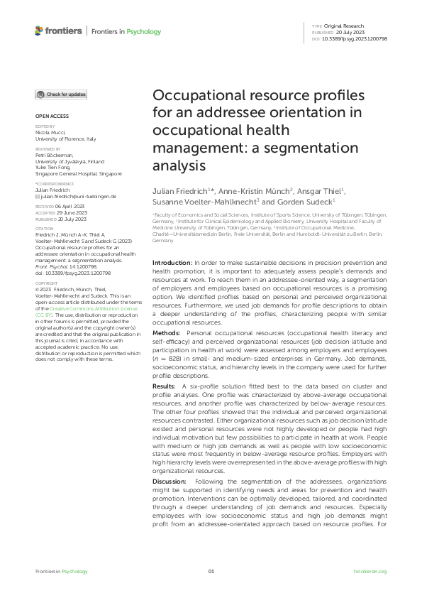 (PDF) Occupational resource profiles for an addressee orientation in ...