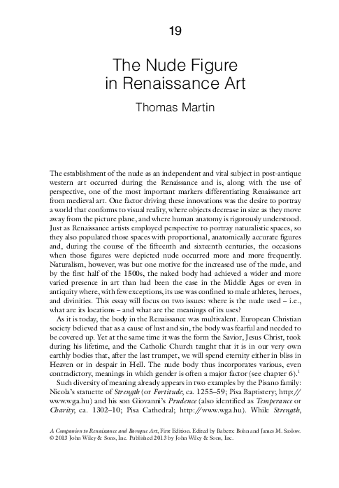 (PDF) The Nude Figure in Renaissance Art