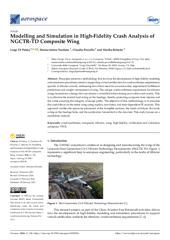 (PDF) Modelling and Simulation in High-Fidelity Crash Analysis of NGCTR-TD Composite Wing ...