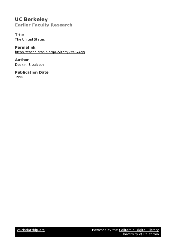(PDF) The United States - eScholarship | Elizabeth Deakin - Academia.edu