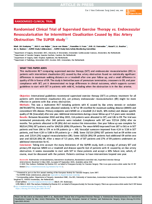 (PDF) Editor's Choice – Randomised Clinical Trial of Supervised ...