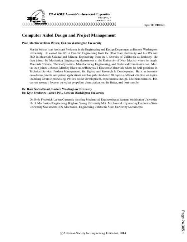 (PDF) Computer Aided Design and Project Management