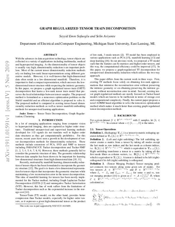 (PDF) Graph Regularized Tensor Train Decomposition
