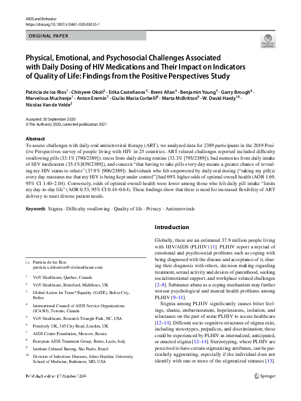 (PDF) Physical, Emotional, and Psychosocial Challenges Associated with ...