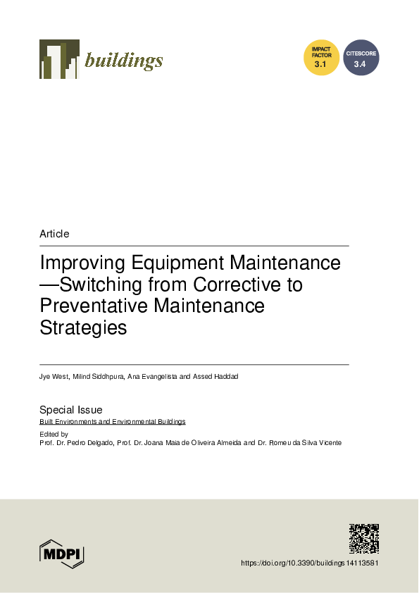 (PDF) Improving Equipment Maintenance —Switching from Corrective to Preventative Maintenance ...