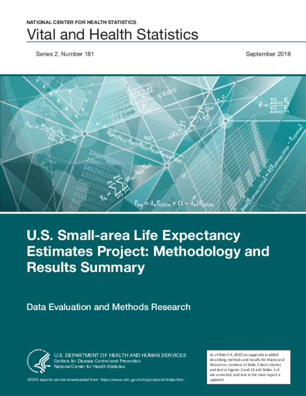 (PDF) U.S. Small-area Life Expectancy: Methods and Key Findings