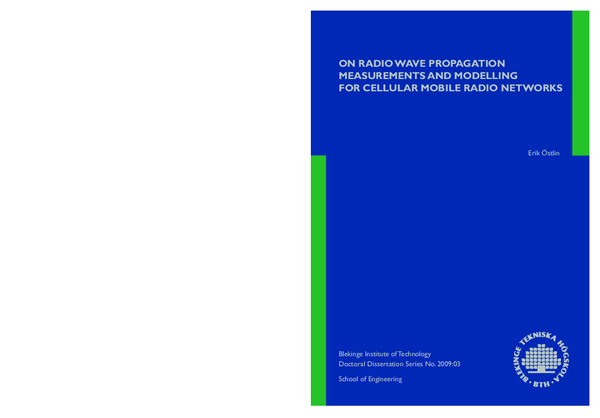 Pdf On Radio Wave Propagation Measurements And Modelling For Cellular
