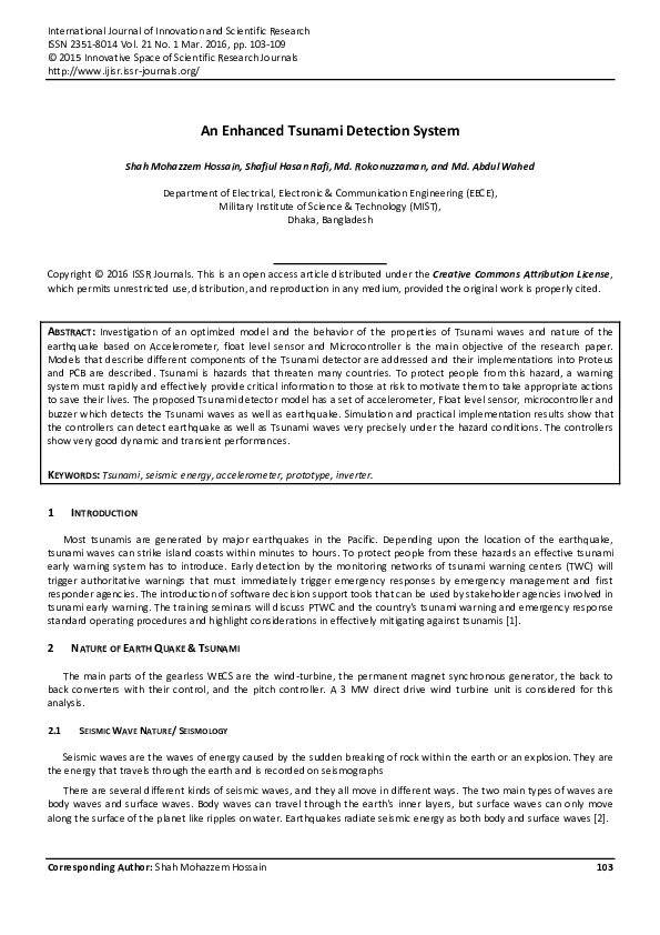 (PDF) An Enhanced Tsunami Detection System