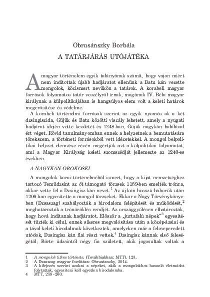 (PDF) A TATÁRJÁRÁS UTÓJÁTÉKA