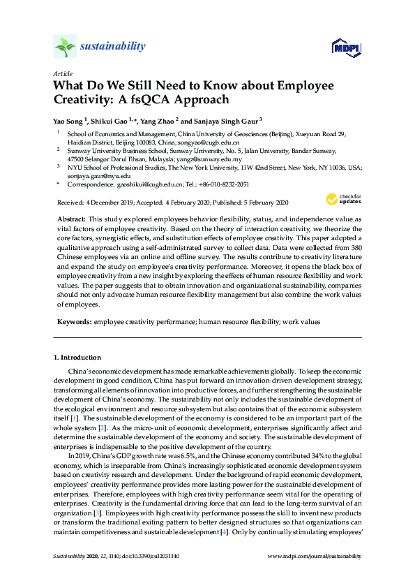 (PDF) What Do We Still Need to Know about Employee Creativity: A fsQCA ...