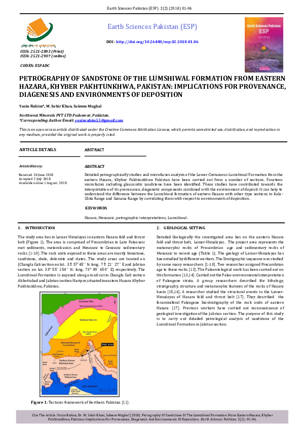 (PDF) Petrography of Sandstone of the Lumshiwal Formation from Eastern ...