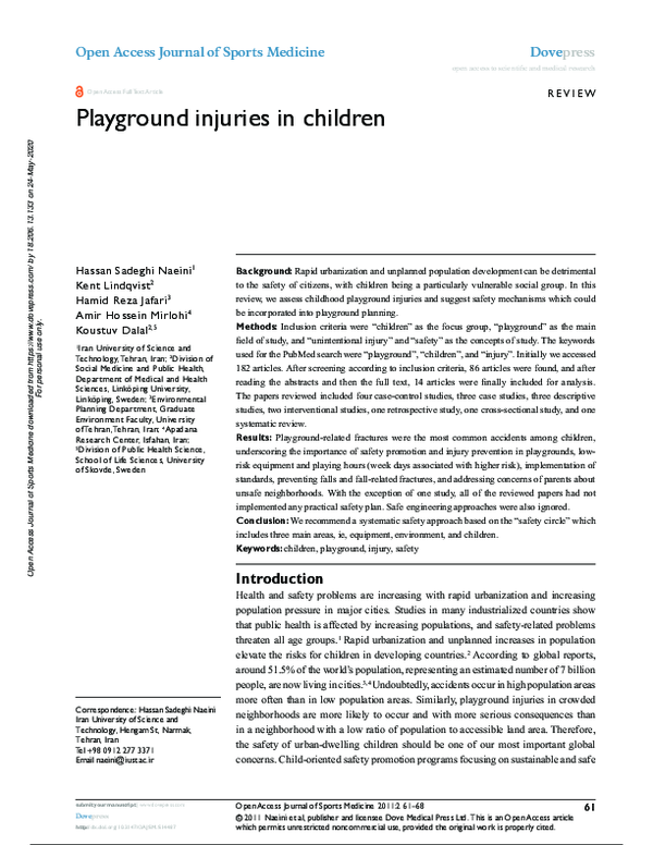 (PDF) Playground injuries in children