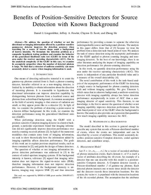 (PDF) Benefits of position-sensitive detectors for source detection ...
