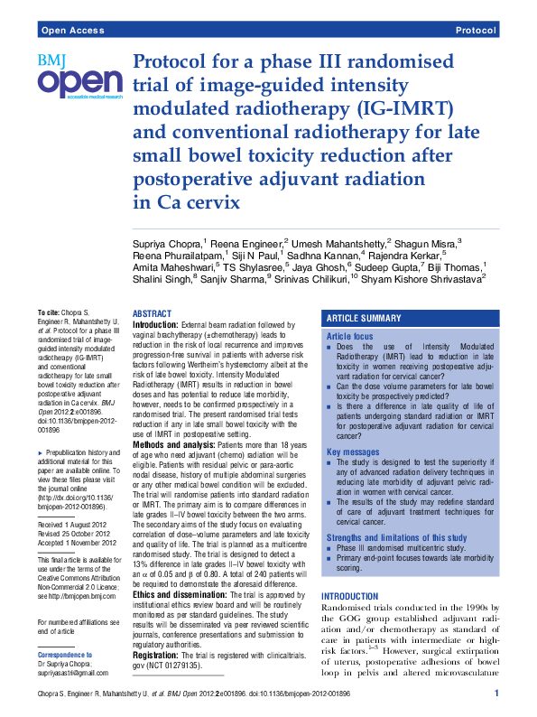 (PDF) Protocol for a phase III randomised trial of image-guided ...