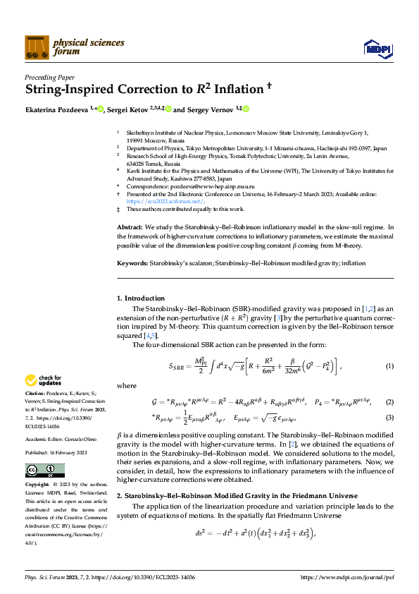(PDF) String-Inspired Correction to R2 Inflation