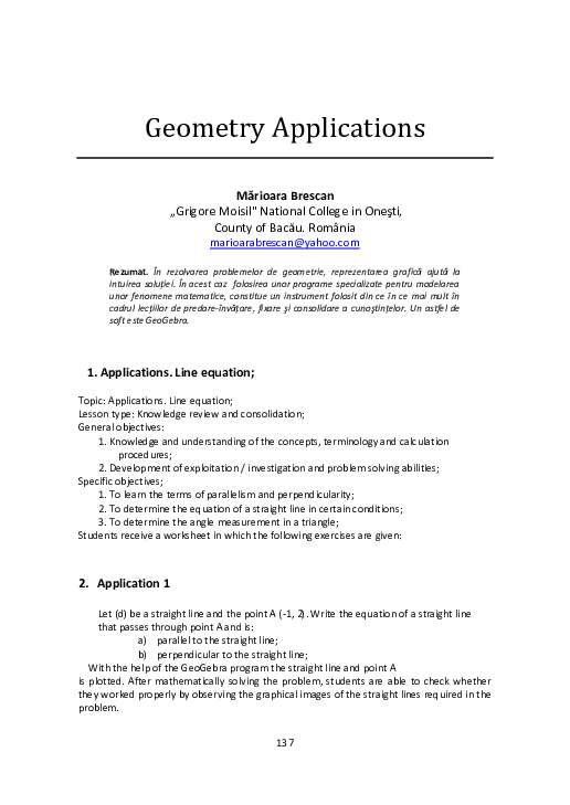 (PDF) Geometry Applications