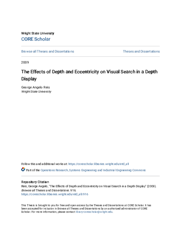 (PDF) The Effects of Depth and Eccentricity on Visual Search in a Depth ...