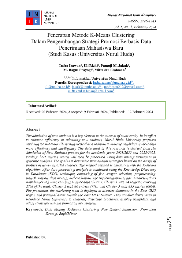 (PDF) Penerapan Metode K-Means Clustering Dalam Pengembangan Strategi ...