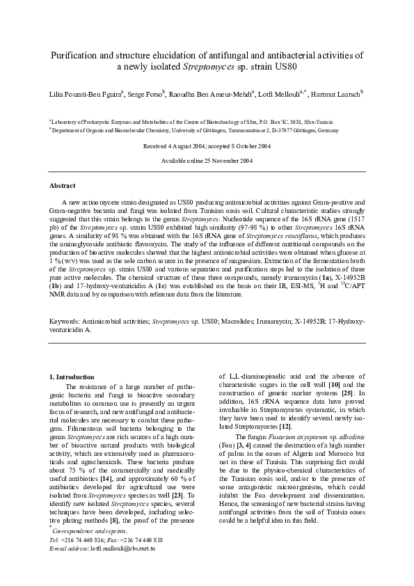 (PDF) Purification and structure elucidation of antifungal and ...